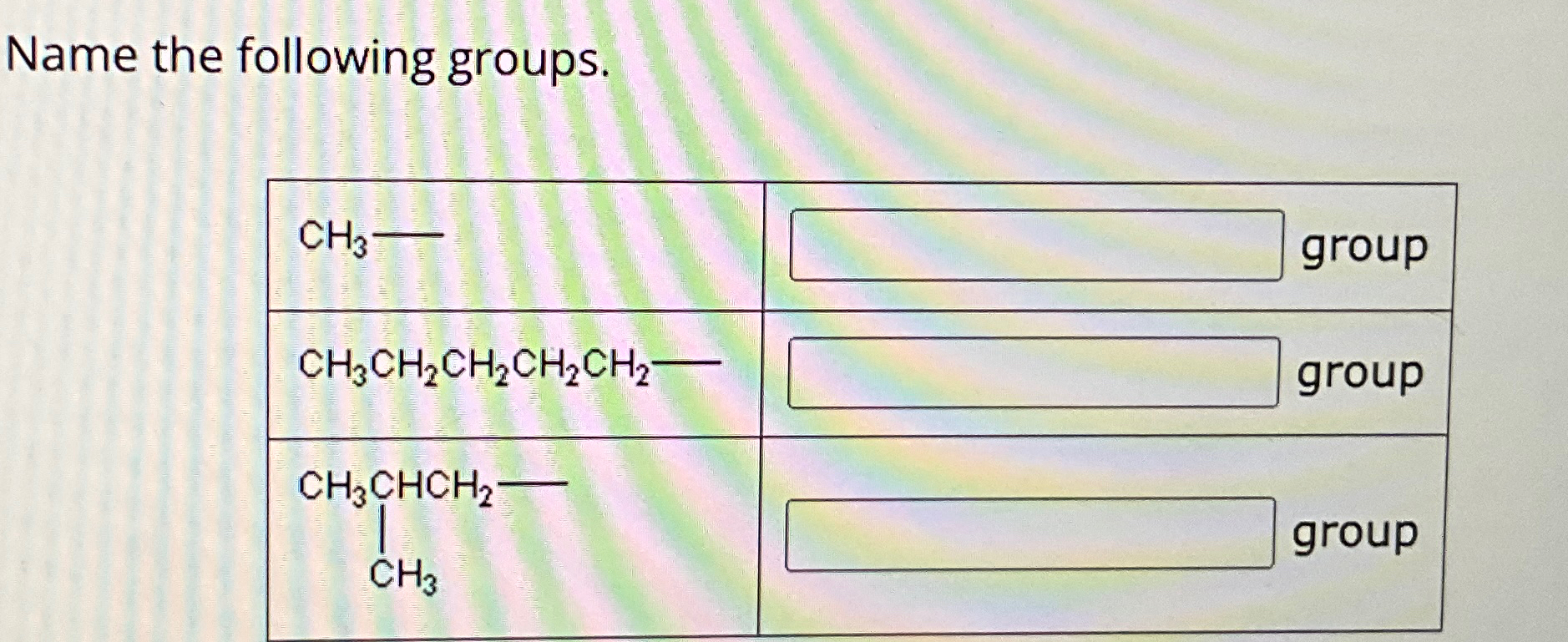 Solved Name the following | Chegg.com