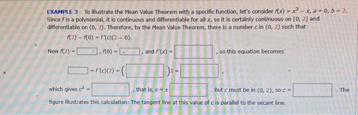 Solved EXAMPLE 3 To illustrate the Mean Value Theorem with a | Chegg.com