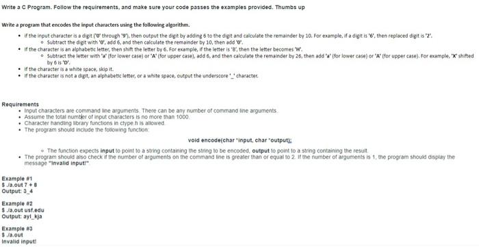 Solved Write a C Program. Follow the requirements, and make | Chegg.com
