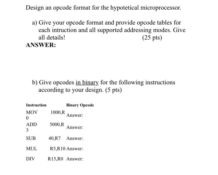 Solved Assume that you have a hypothetical microprocessor | Chegg.com
