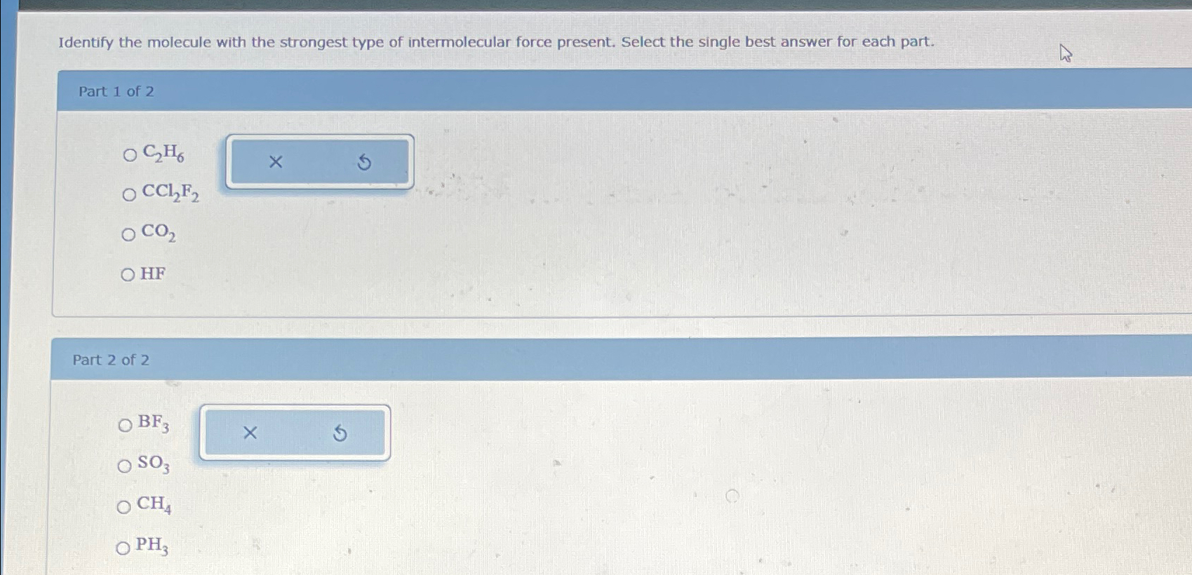 Solved Identify the molecule with the strongest type of | Chegg.com