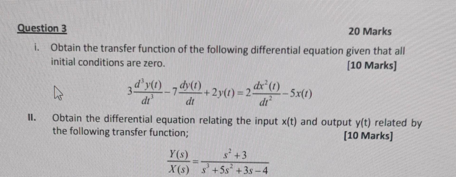 Solved 1. Obtain the transfer function of the following | Chegg.com