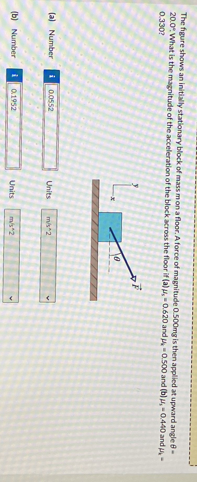 Solved The figure shows an initially stationary block of | Chegg.com