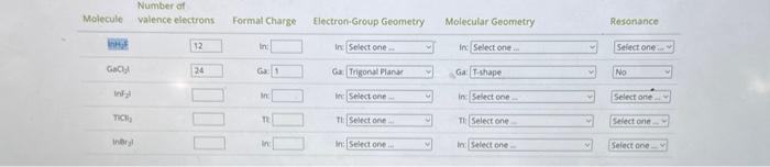 Solved \begin{tabular}{|c|c|c|c|c|c|c|c|} \hline Molecule & | Chegg.com