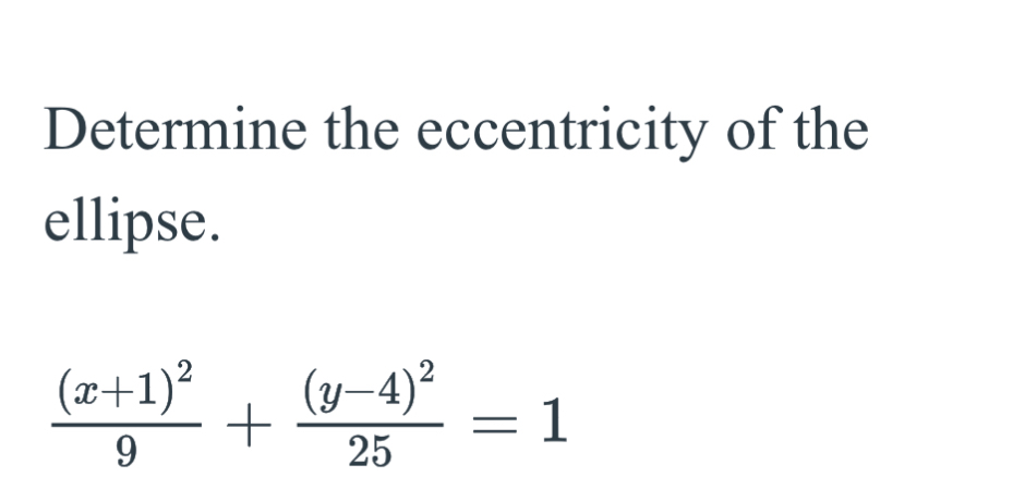 Solved Determine the eccentricity of the | Chegg.com