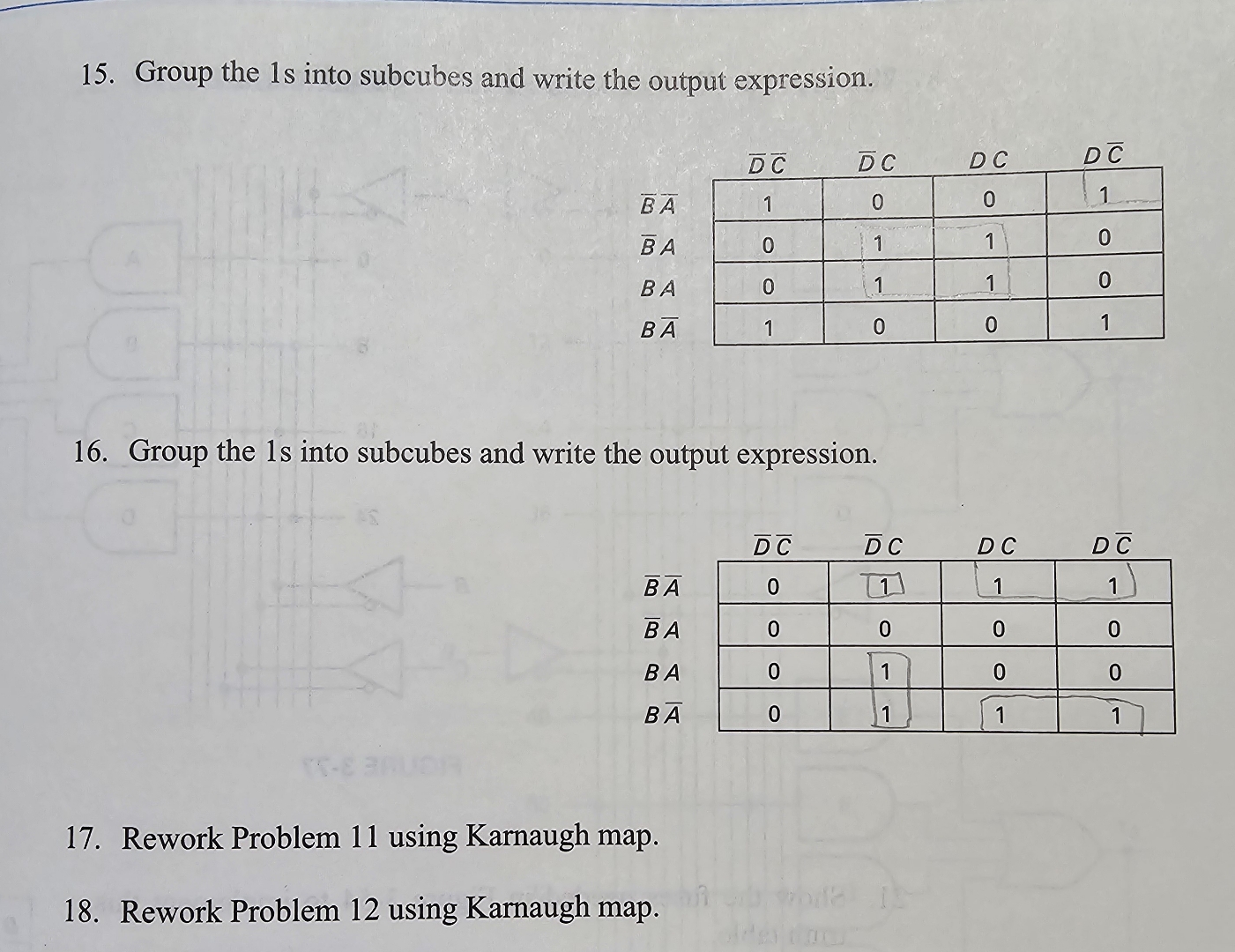 Solved Group the 1s into subcubes and write the output | Chegg.com