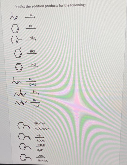 Solved Predict the addition products for the following: HCl | Chegg.com