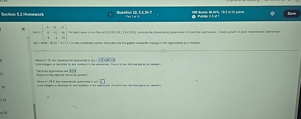 Solved Section 5.2 ﻿HomeworkQuestion 22, 5.2.35-THW Score: | Chegg.com