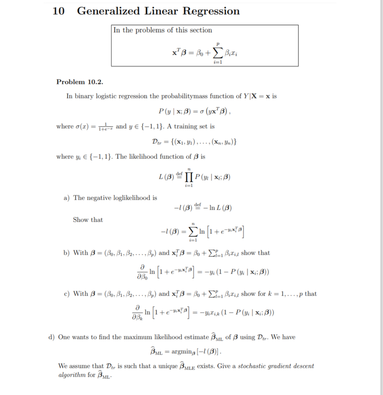 10 ﻿Generalized Linear RegressionIn the problems of | Chegg.com