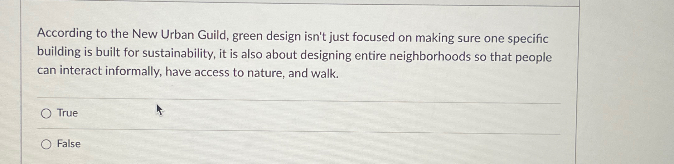 Solved According to the New Urban Guild, green design isn't | Chegg.com