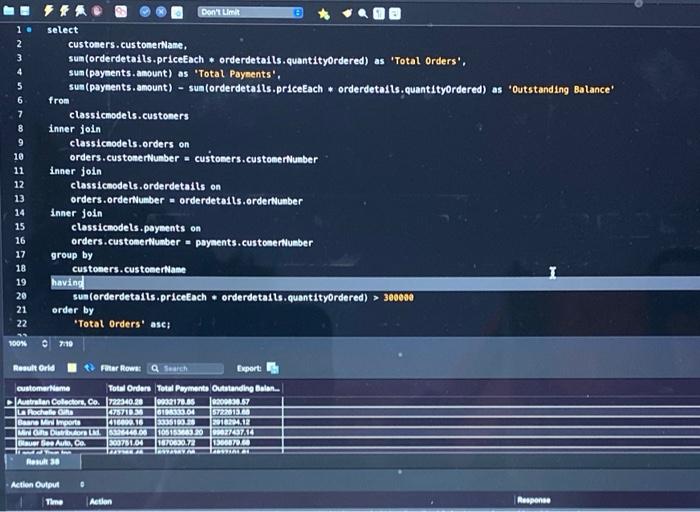 Solved sql: how do i order by the total orders in ascending | Chegg.com