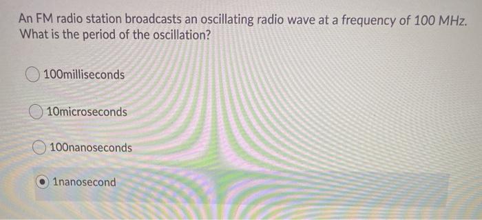 Solved An FM radio station broadcasts an oscillating radio | Chegg.com