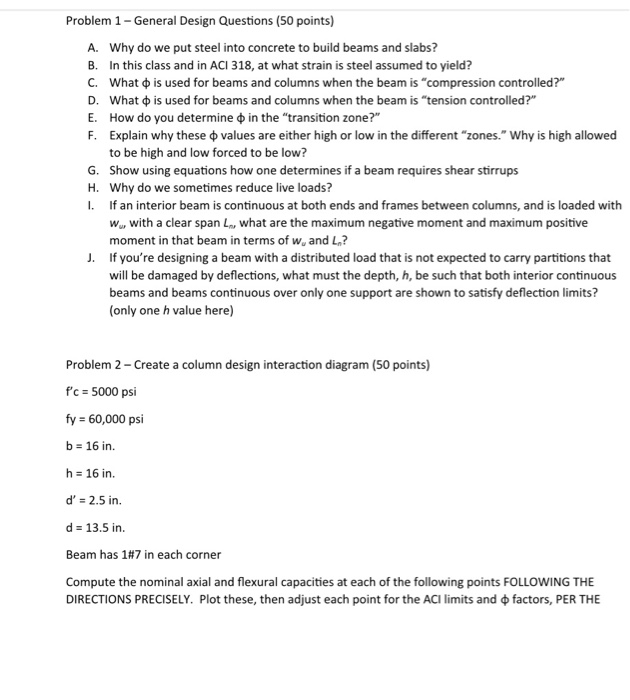 Solved Problem 1 - General Design Questions (50 points) A. | Chegg.com