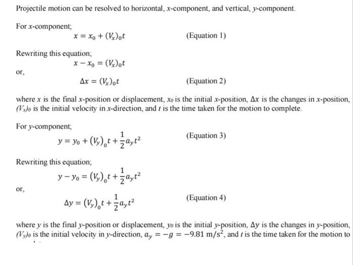 Solved Projectile motion can be resolved to horizontal, | Chegg.com