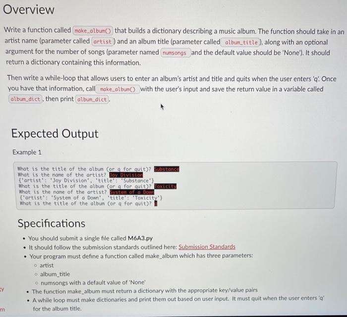 Solved Write a function called that builds a dictionary | Chegg.com