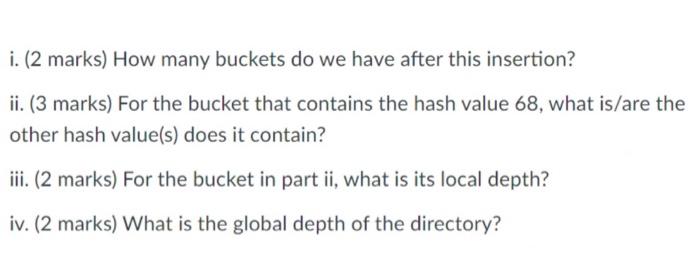 Solved (2) (9 marks) Consider the extendible hashing shown | Chegg.com
