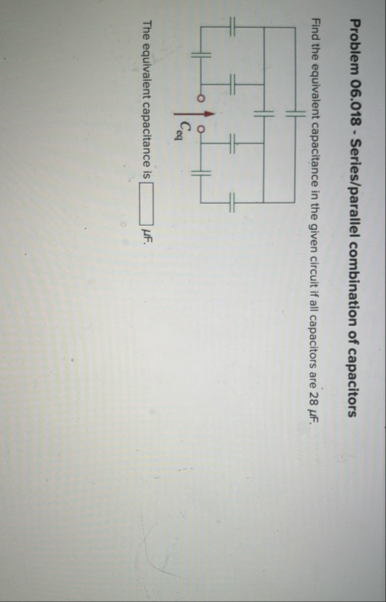 Solved Problem 06.018 - ﻿Series/parallel combination of | Chegg.com