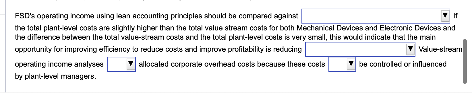 Solved FSD's operating income using lean accounting | Chegg.com