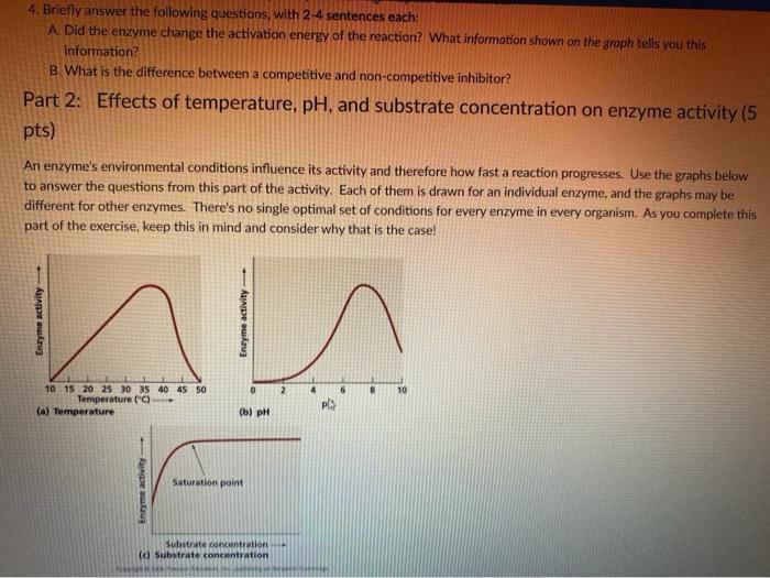 Solved Part 1: Draw an enzyme reaction graph (5 pts) On a | Chegg.com