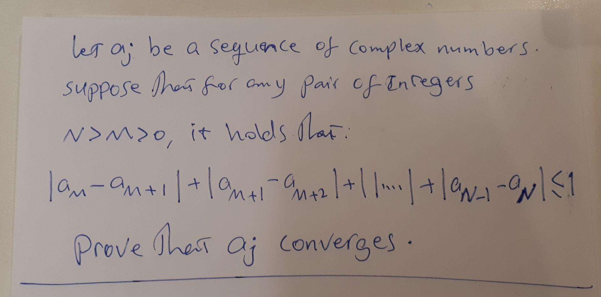 Solved les aj be a sequence of complex numbers. suppose Than | Chegg.com