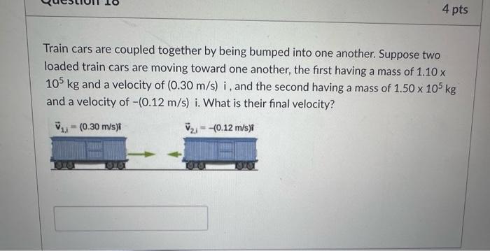 Solved Train cars are coupled together by being bumped into | Chegg.com