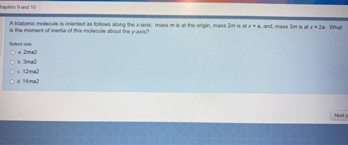 Solved Hapters 9 And 10 A Triatomic Molecule Is Oriented As