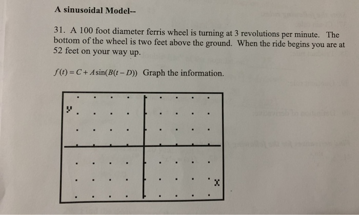 Solved A sinusoidal Model- 31. A 100 foot diameter ferris | Chegg.com