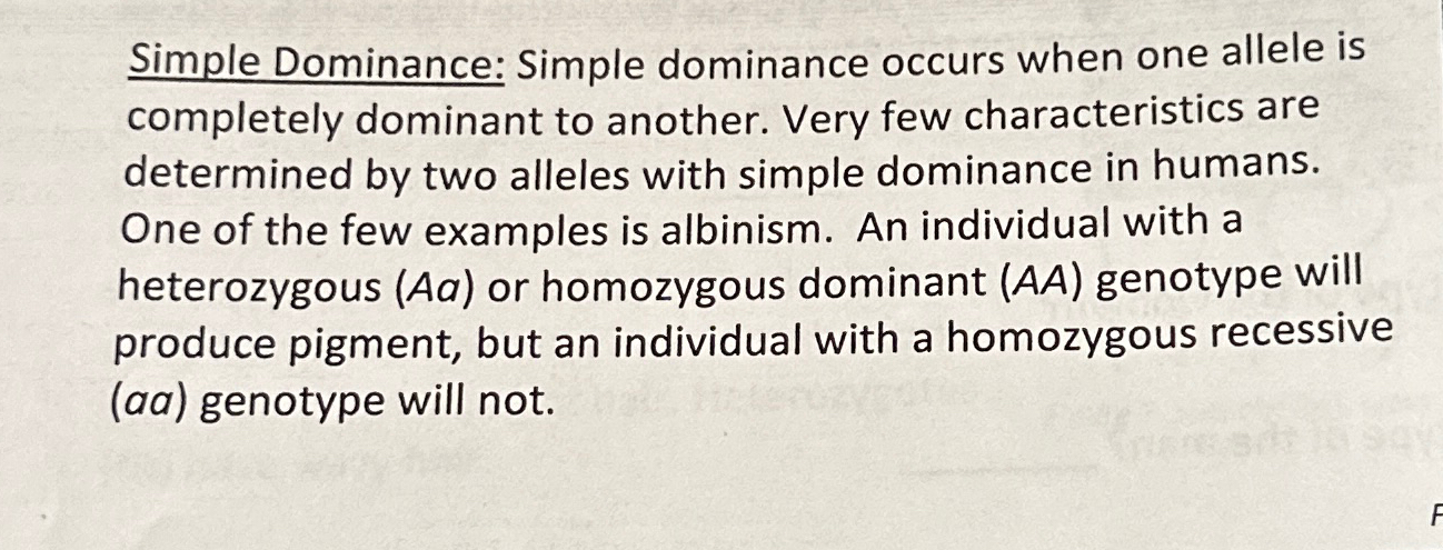 Solved Simple Dominance: Simple dominance occurs when one | Chegg.com