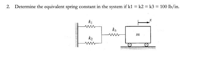 2. Determine the equivalent spring constant in the | Chegg.com