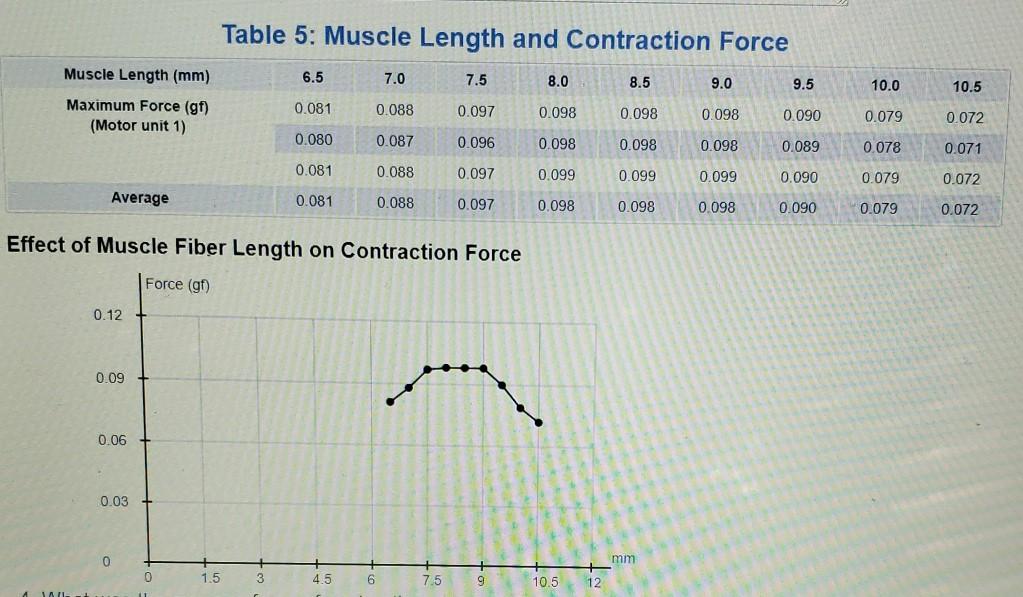 Solved Predictions Effect of Muscle Fiber Length on | Chegg.com