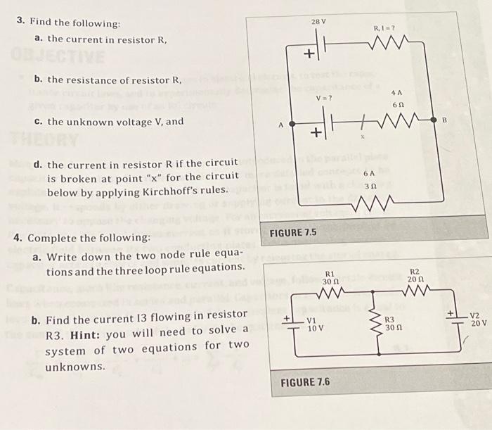 Solved 3. Find the following: a. the current in resistor R, | Chegg.com