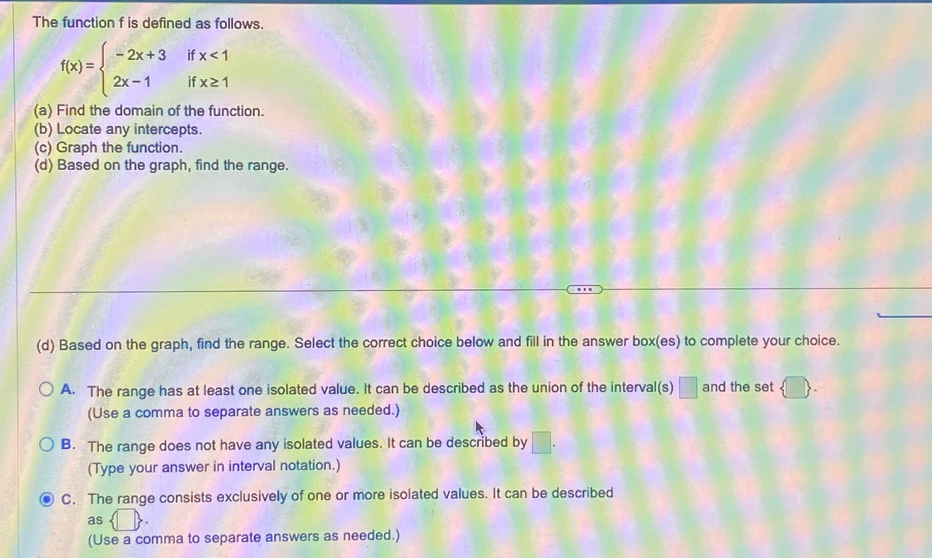 Solved The function f ﻿is defined as | Chegg.com