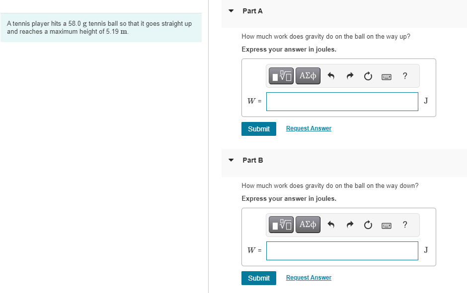 Solved PLEASE ANSWER Part A & PART BA tennis player hits a | Chegg.com