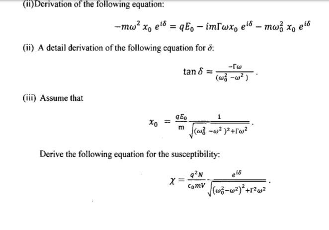 Solved (ii)Derivation of the following equation: | Chegg.com