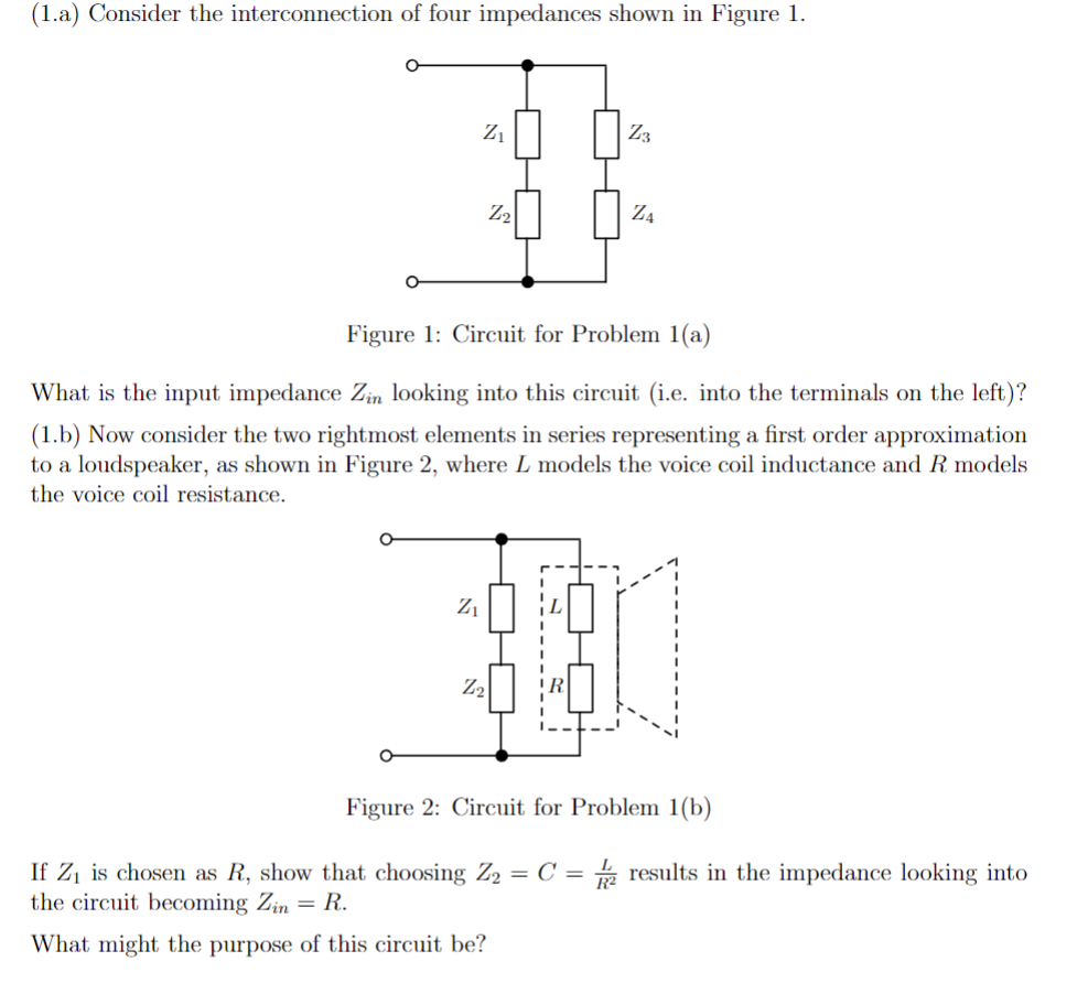 Solved (1.a) ﻿Consider the interconnection of four | Chegg.com