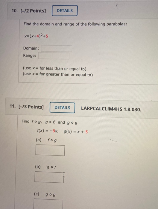 Solved 2 questions:-Find the domain and range of the | Chegg.com