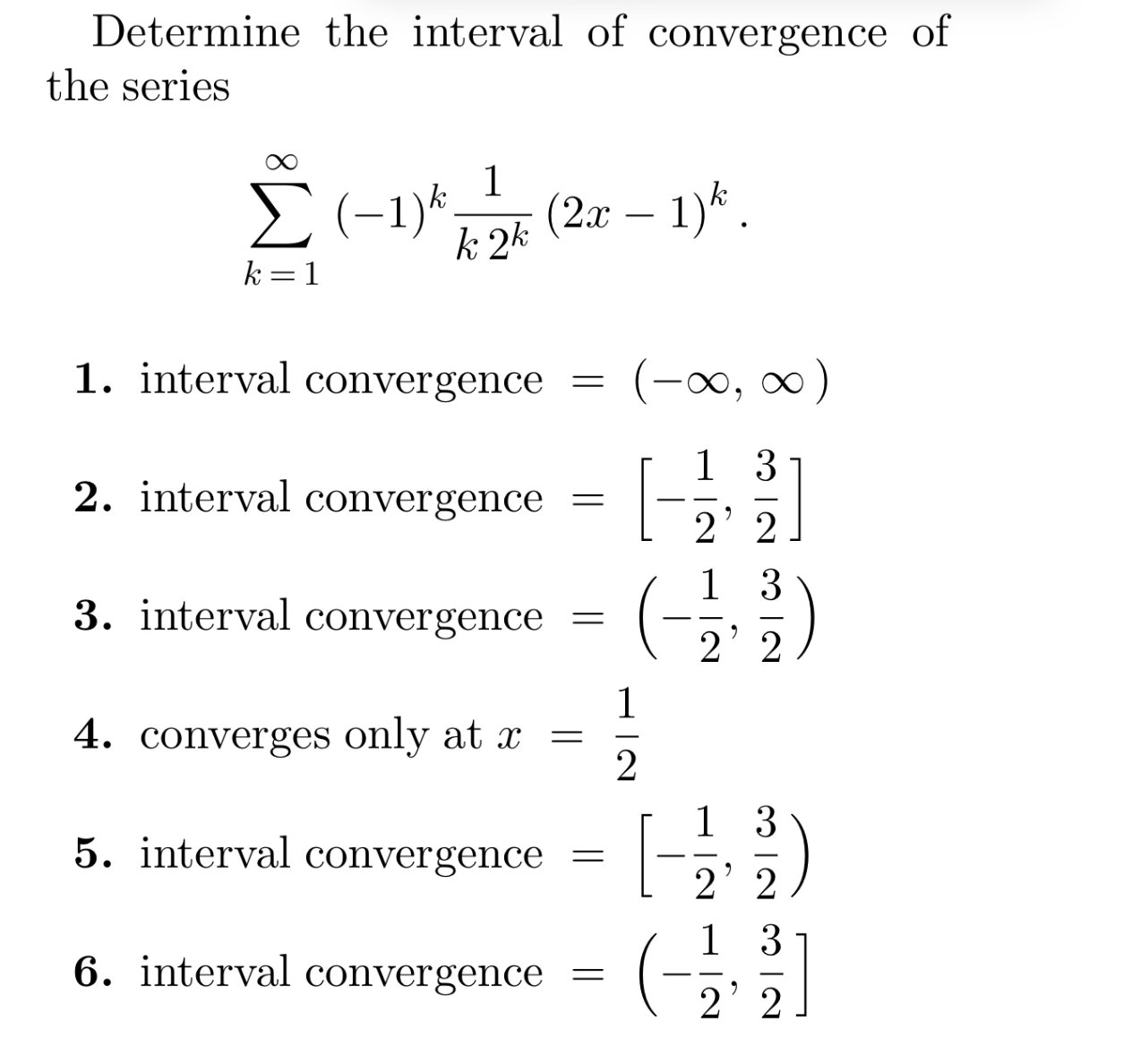 Solved Determine the interval of convergence ofthe | Chegg.com