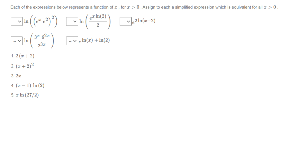Solved Each of ﻿the expressions below represents a function | Chegg.com