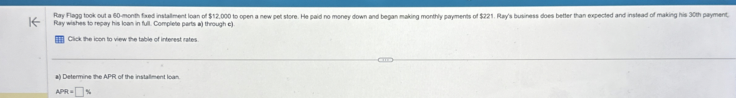 Ray wishes to repay his loan in full. Complete parts | Chegg.com