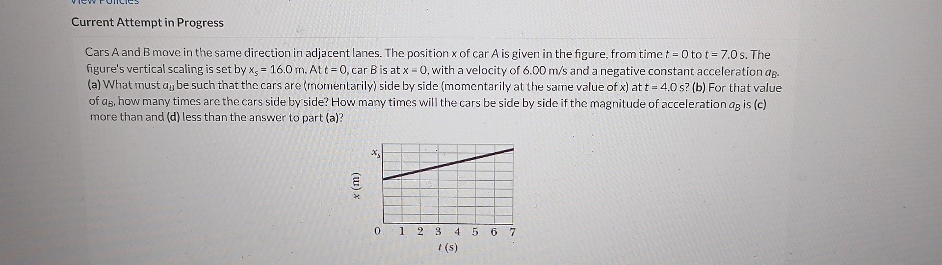 Solved Cars A and B move in the same direction in adjacent | Chegg.com