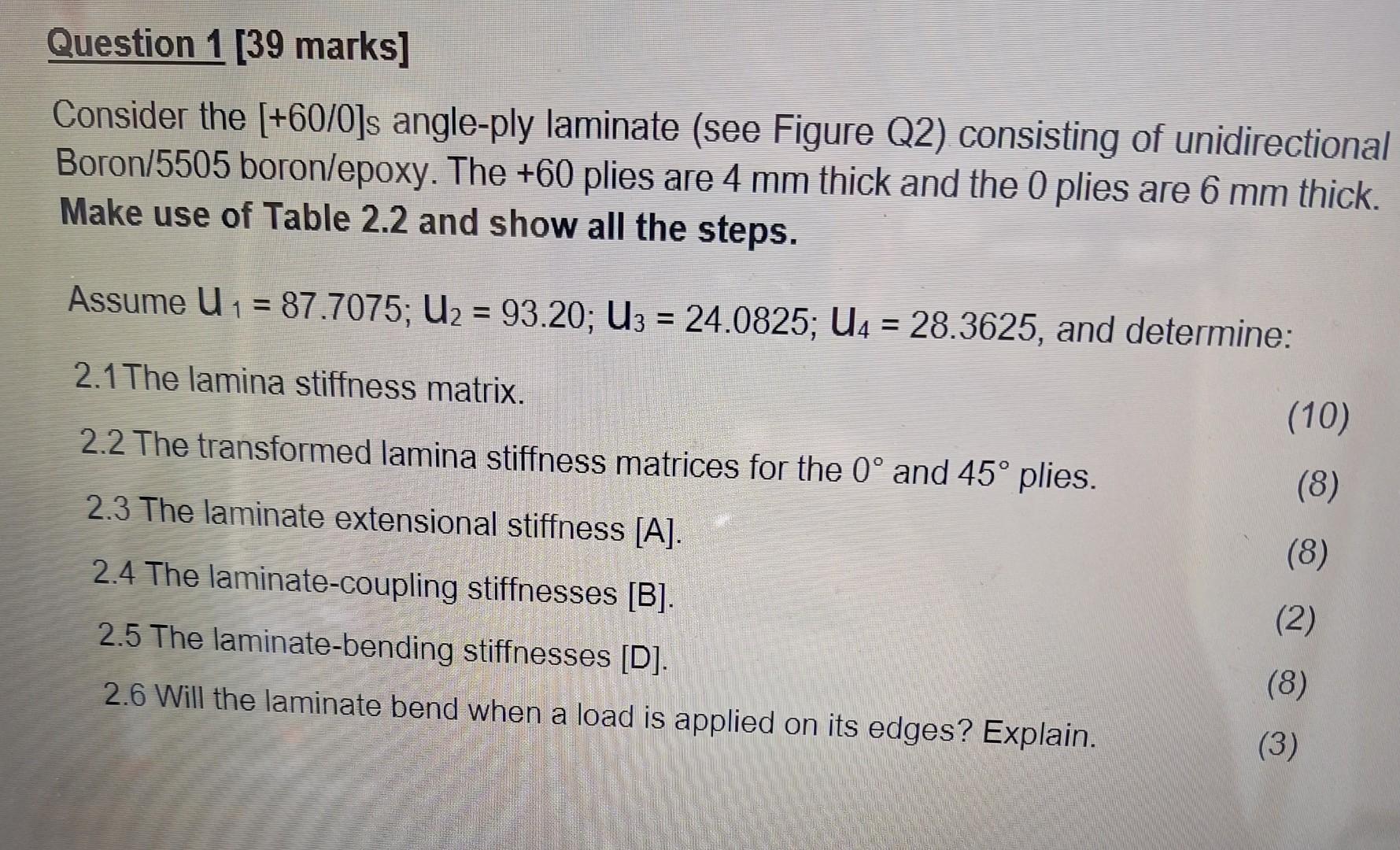Solved Consider the [+60/0]s a angle-ply laminate (see | Chegg.com