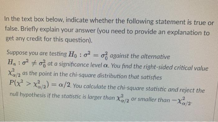 Solved In the text box below, indicate whether the following | Chegg.com