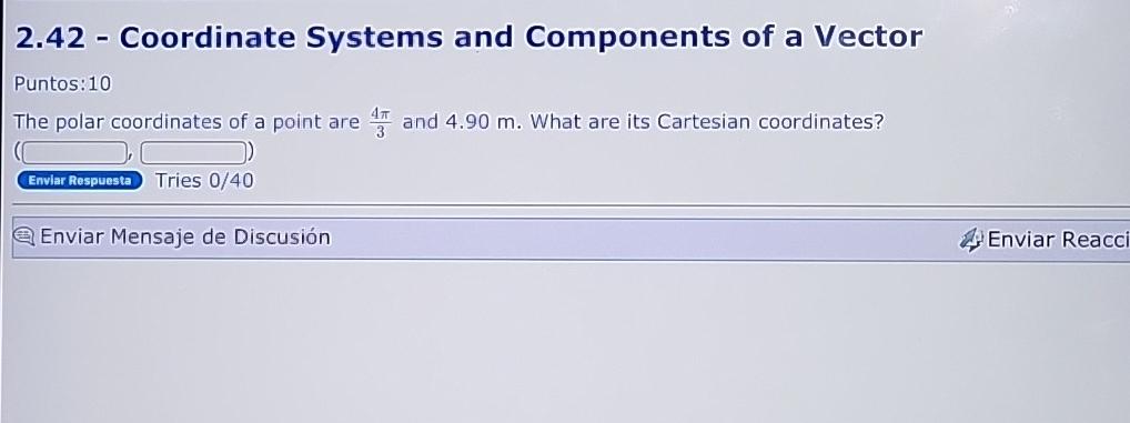Solved 2.42 - ﻿Coordinate Systems and Components of a | Chegg.com