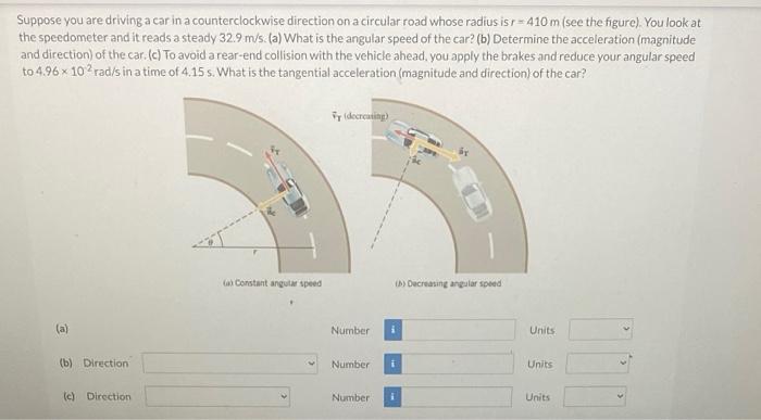 Solved Suppose you are driving a car in a counterclockwise | Chegg.com