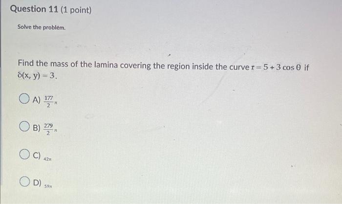 Solved The double integral gives the mass of a lamina R. | Chegg.com