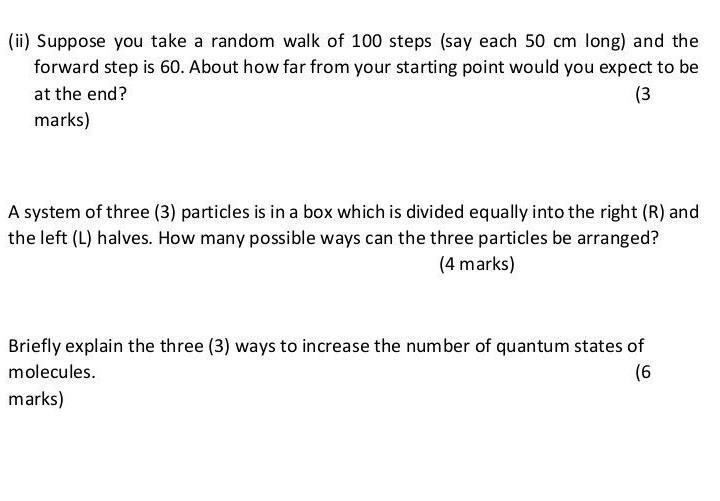 Solved (ii) Suppose you take a random walk of 100 steps (say | Chegg.com