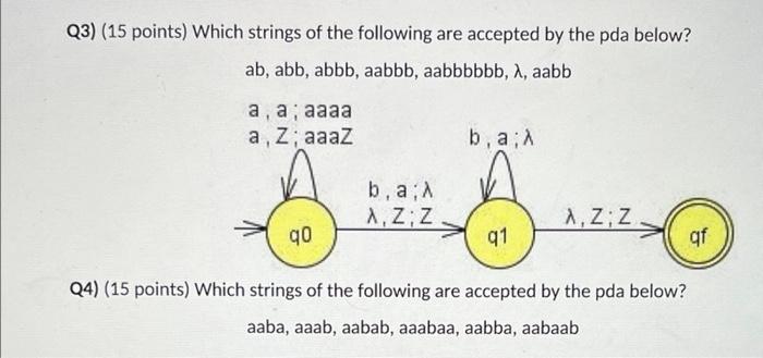 Solved Q3) (15 points) Which strings of the following are | Chegg.com