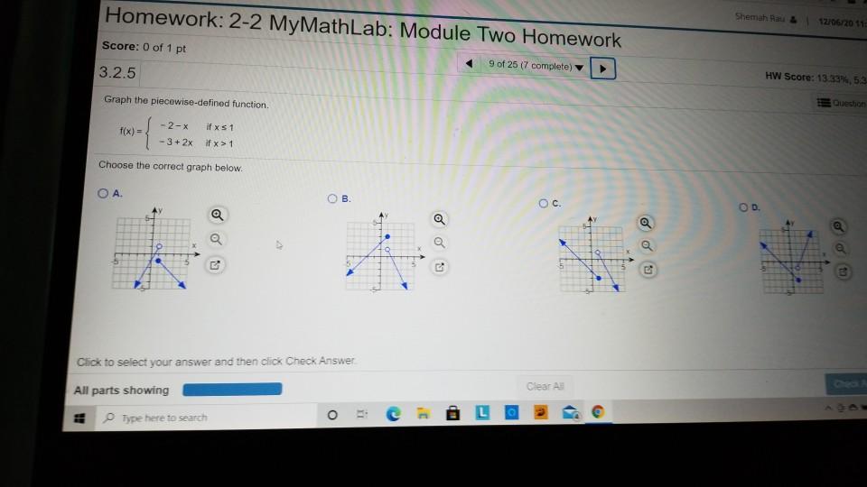 Solved Homework: 2-2 MyMathLab: Module Two Homework Shemah | Chegg.com