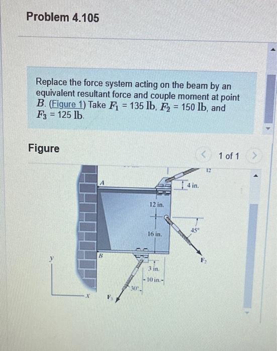 Solved Replace the force system acting on the beam by an | Chegg.com