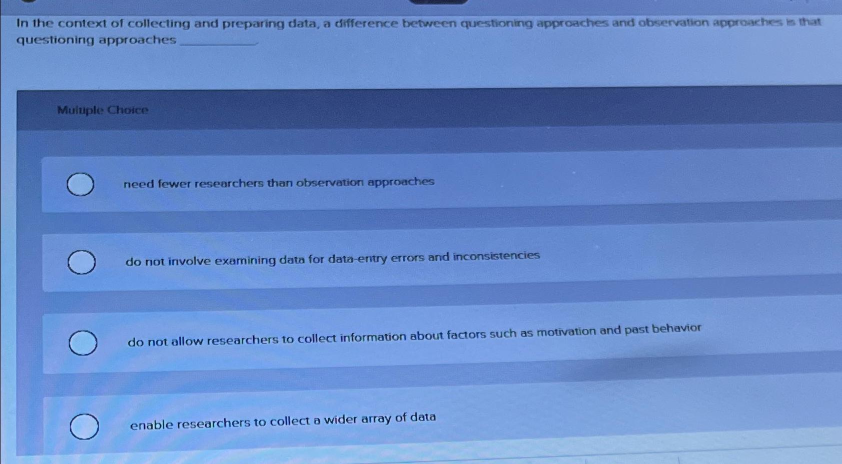 Solved In the context of collecting and preparing data, a | Chegg.com